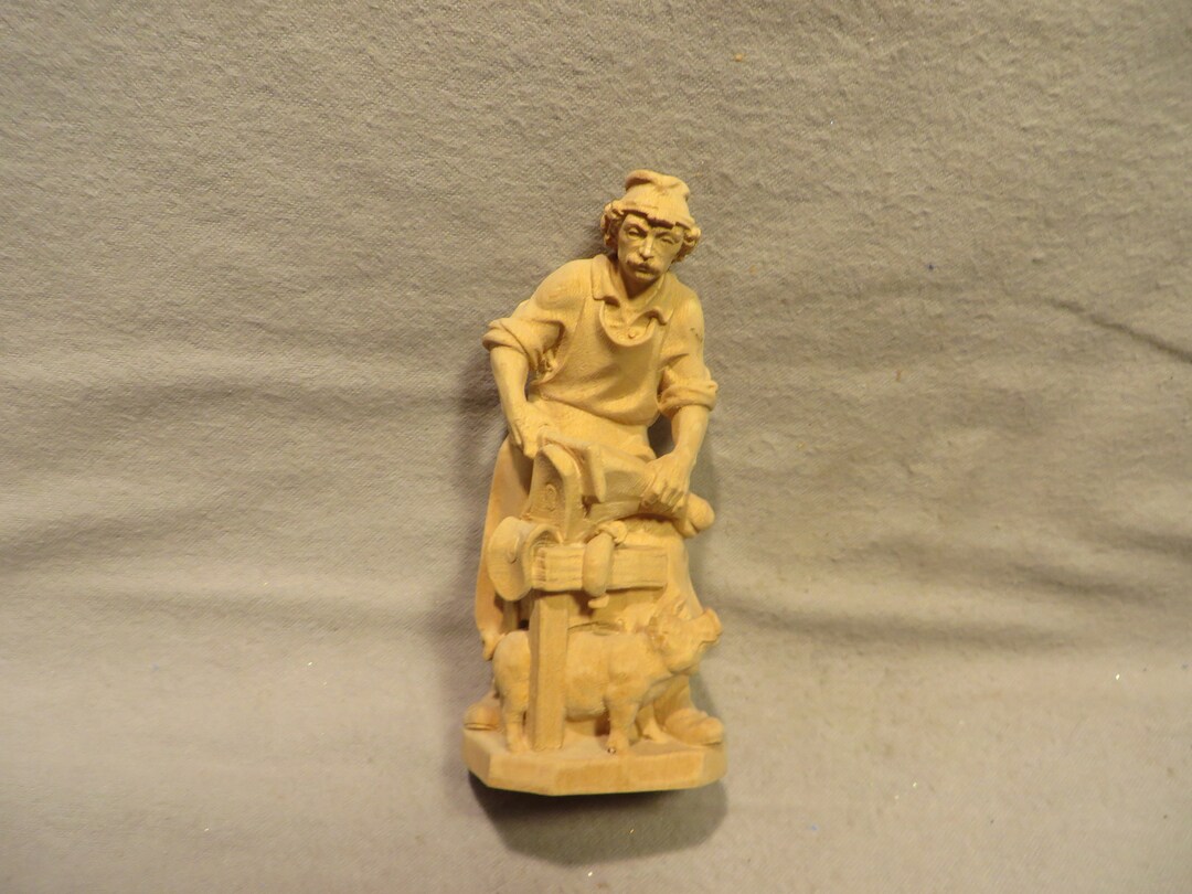Vintage Edgar Schwer Oberammergau Germany Carved Wood Figurine of a ...