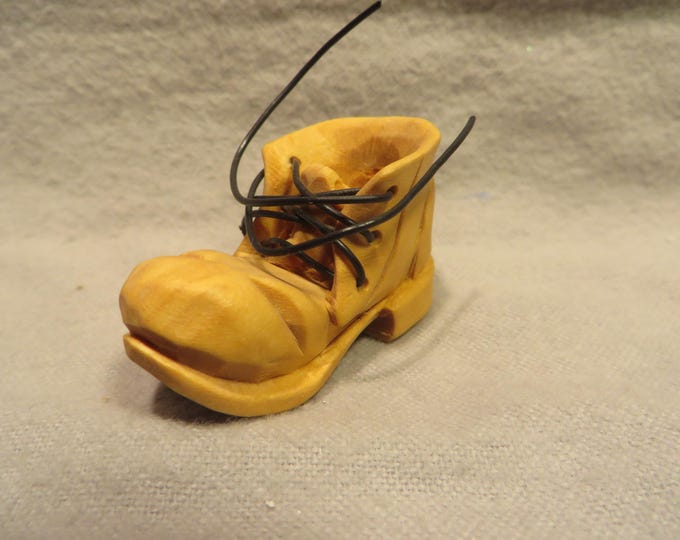 Folk Art Carved Wooden Boots Signed by Gene Clevenger - Etsy