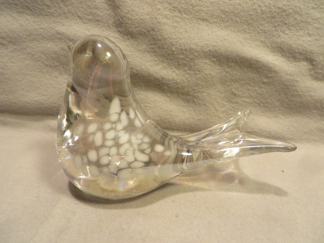 Vintage Balos Iridescent Art Glass Bird Figurine - Etsy