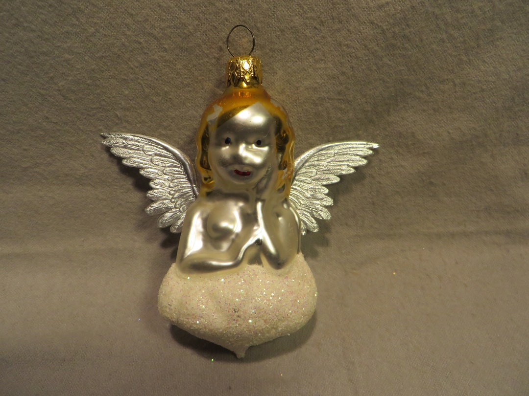 Vintage "germany" Blown Glass Christmas Ornament - Angel on a Cloud ...