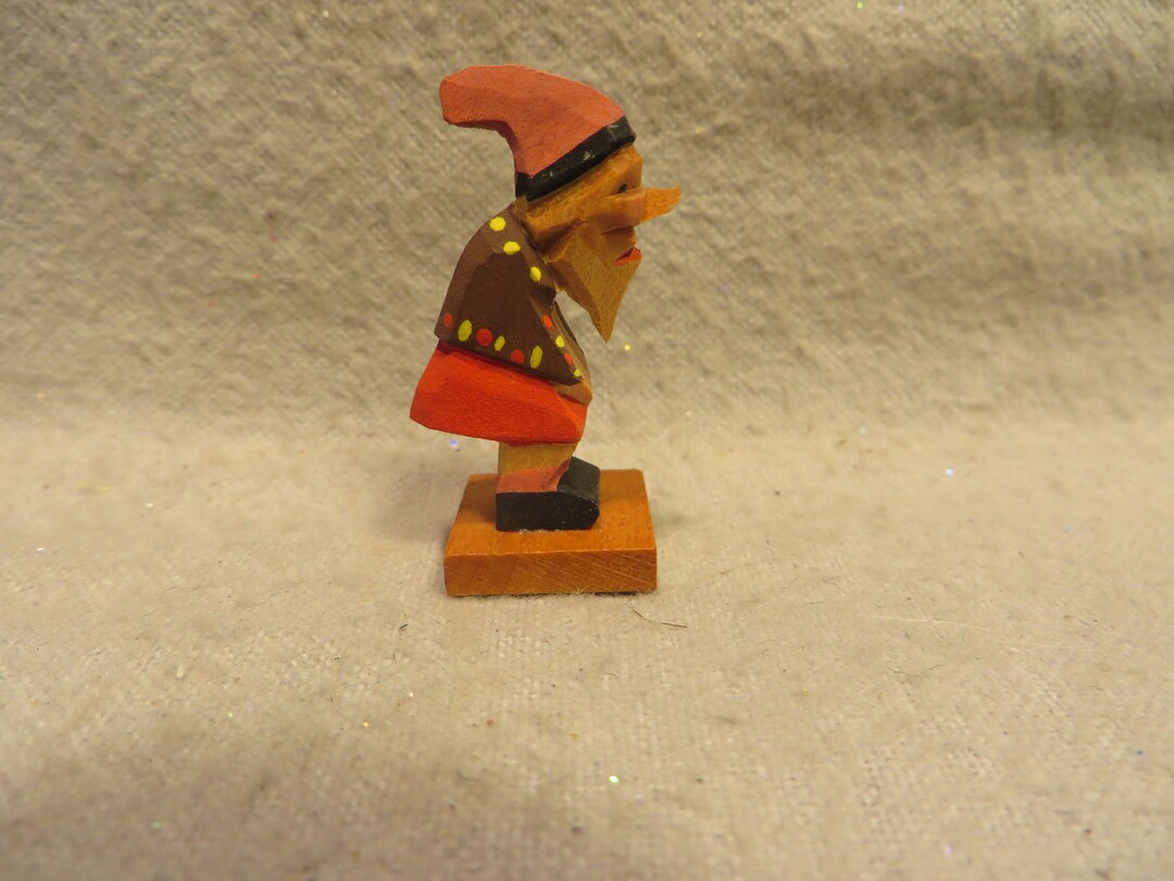 Vintage Emil Helbig Hand Carved Miniature Wood Dwarf Figurine - Etsy