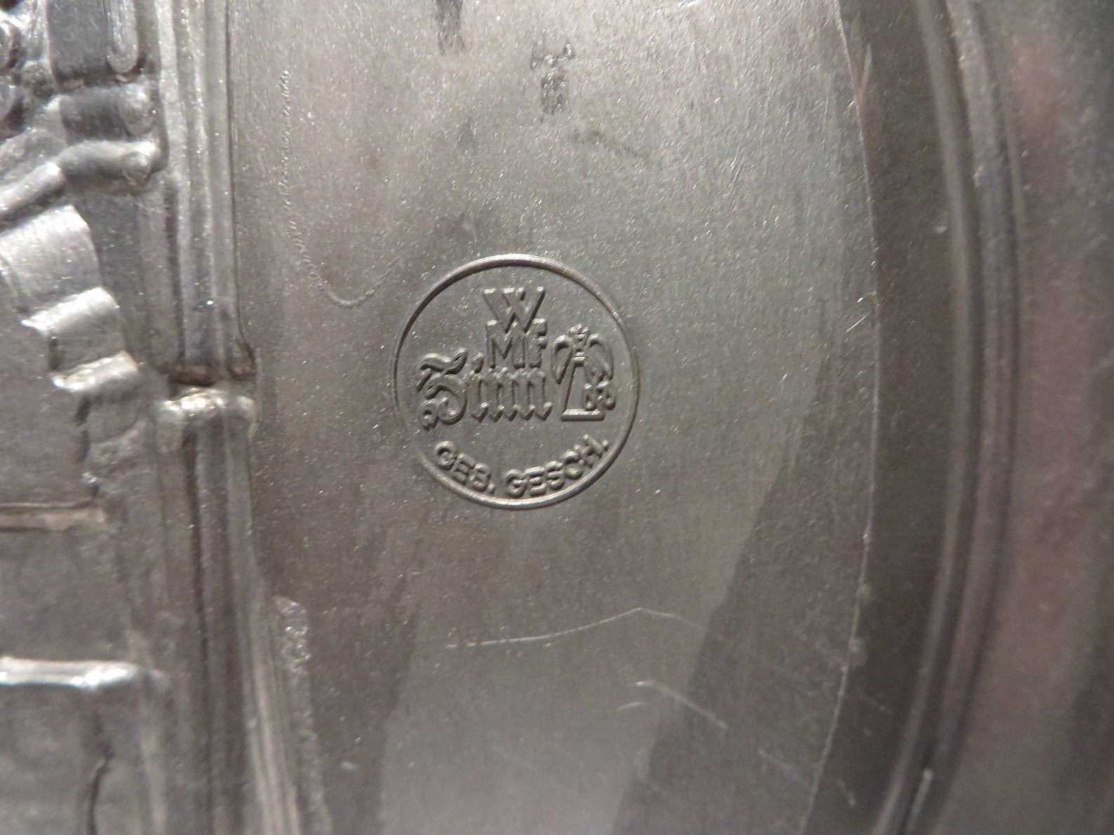 Vintage WMF Zinn German Pewter 10" Decorative High Relief Wall Plate ...