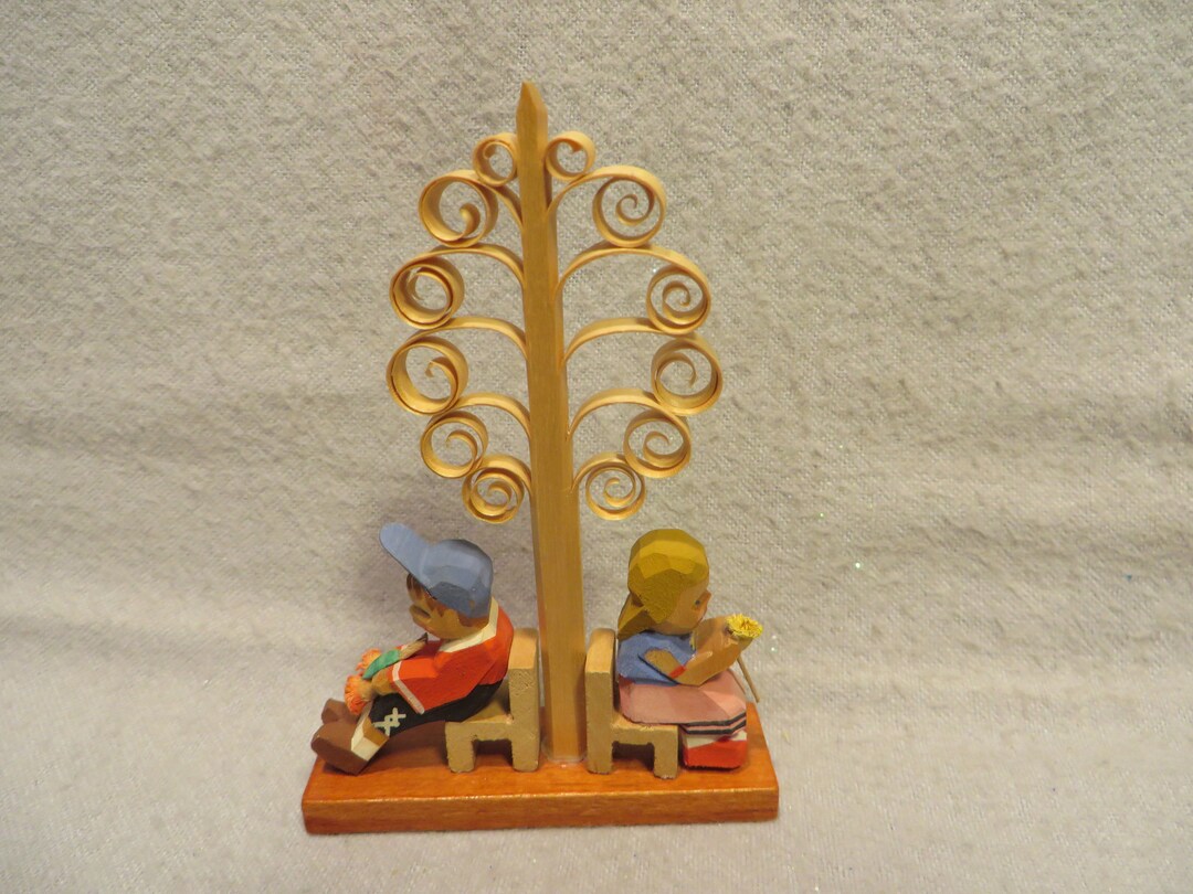 Vintage Emil Helbig East Germany Miniature Carved Wood Figures - Boy ...