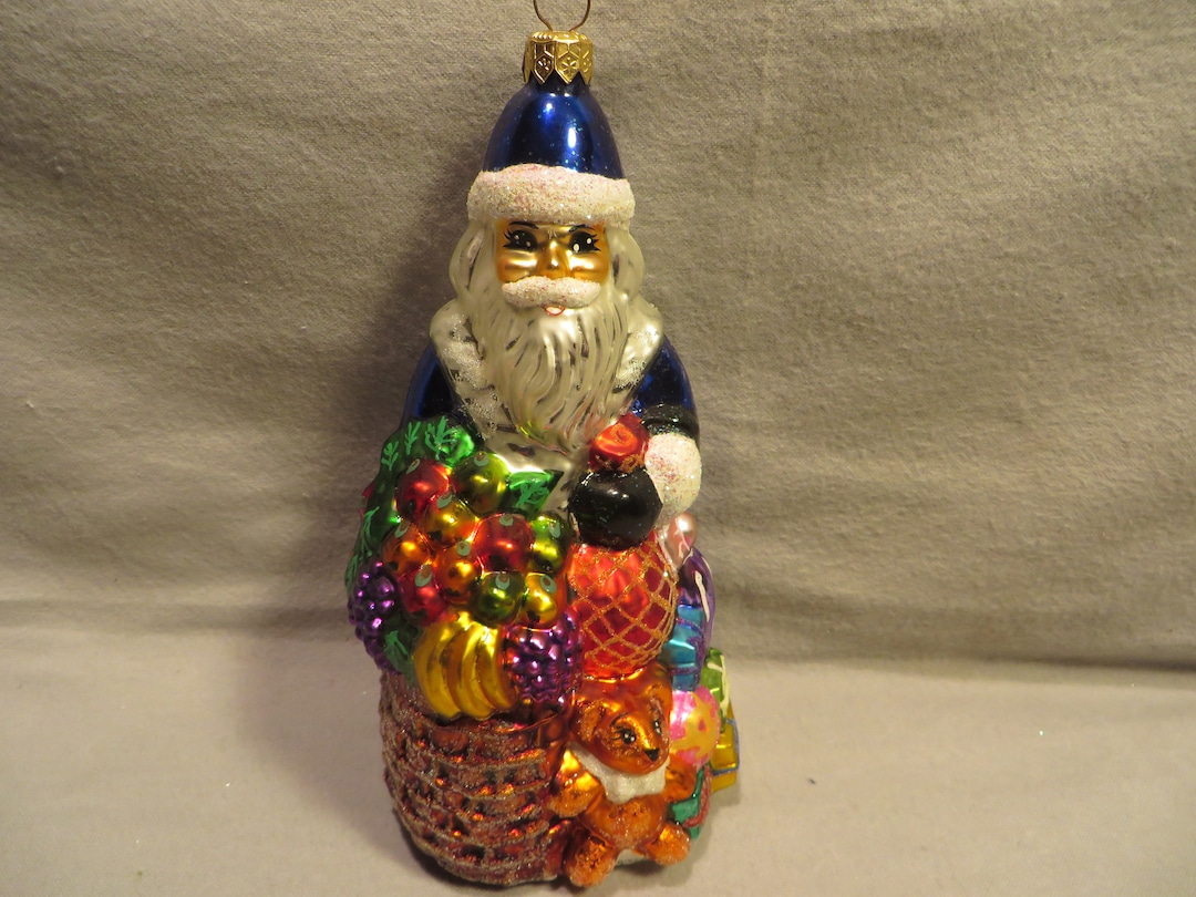 Vintage Christopher Radko Blown Glass Christmas Ornament - Santa ...