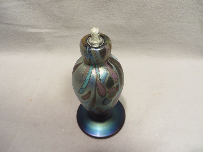 Vintage Signed and Dated Jim Bush Art Glass Oil Lamp - Etsy