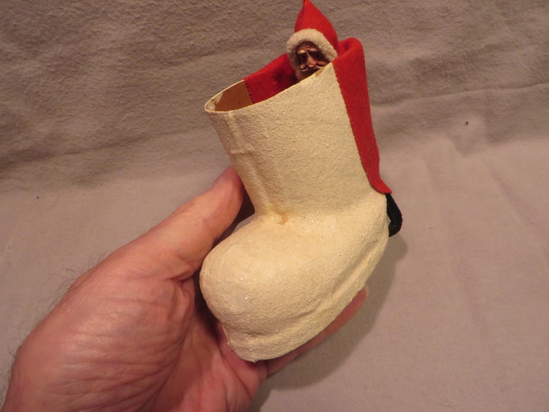 Antique 1920's-30's Japanese Mica Covered Cardboard Christmas Candy ...