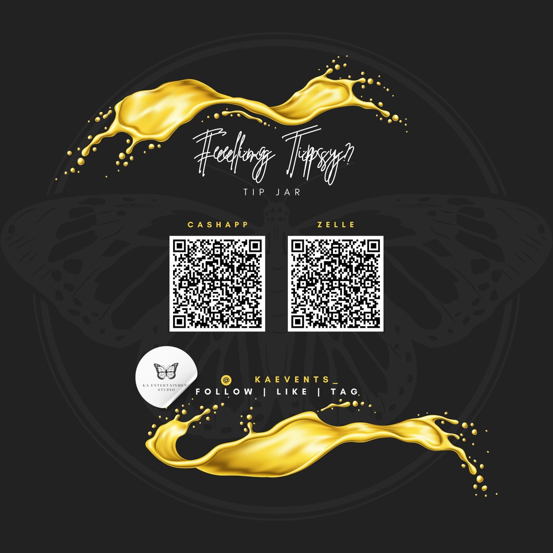 Virtual Tip Jar QR Code Sign for Bartenders, Digital Tipping Station ...