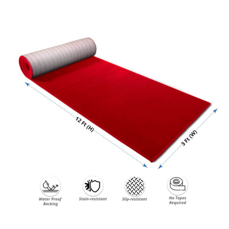 Durable Red Carpet Runner, Slip Resistant Rubber, Event Accessory - Etsy
