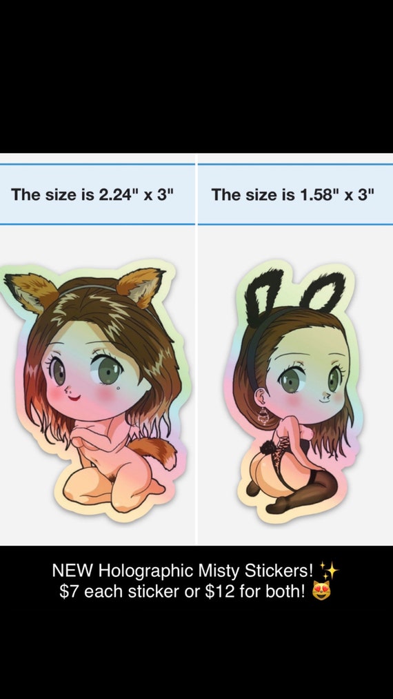 Holographic Chibi Misty Stickers | Etsy