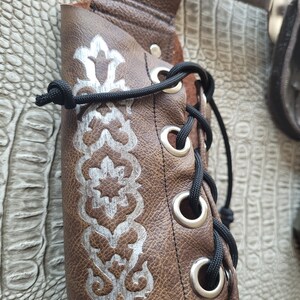 Ren Faire Leather Bottle Holder: Embossed Renaissance Belt Accessory - Etsy