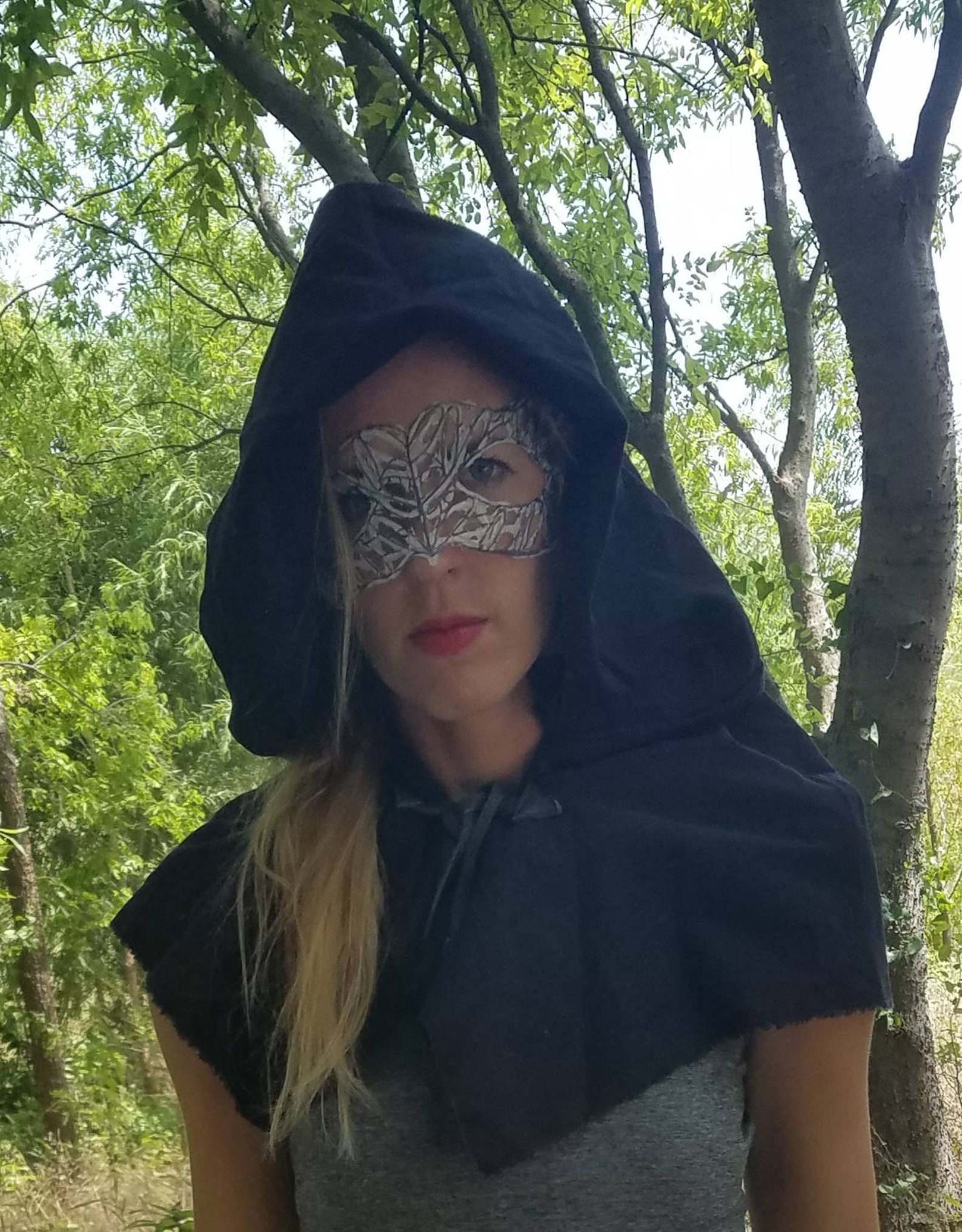 Cosplay Hood Capelet LARP Black Hood Cape Costume Hood - Etsy Denmark