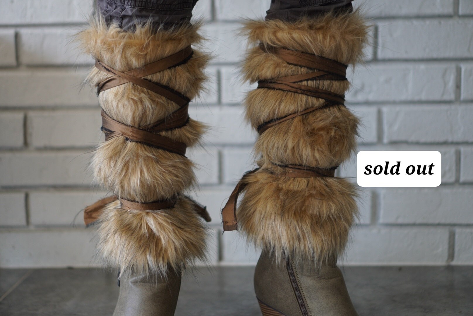 Faux Fur Viking Leg Bands: Barbarian Costume Leg Bracers - Etsy
