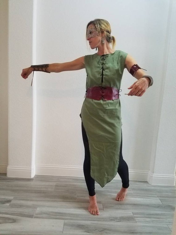 Cosplay tunic LARP tunic elven dress tunic green tunic | Etsy