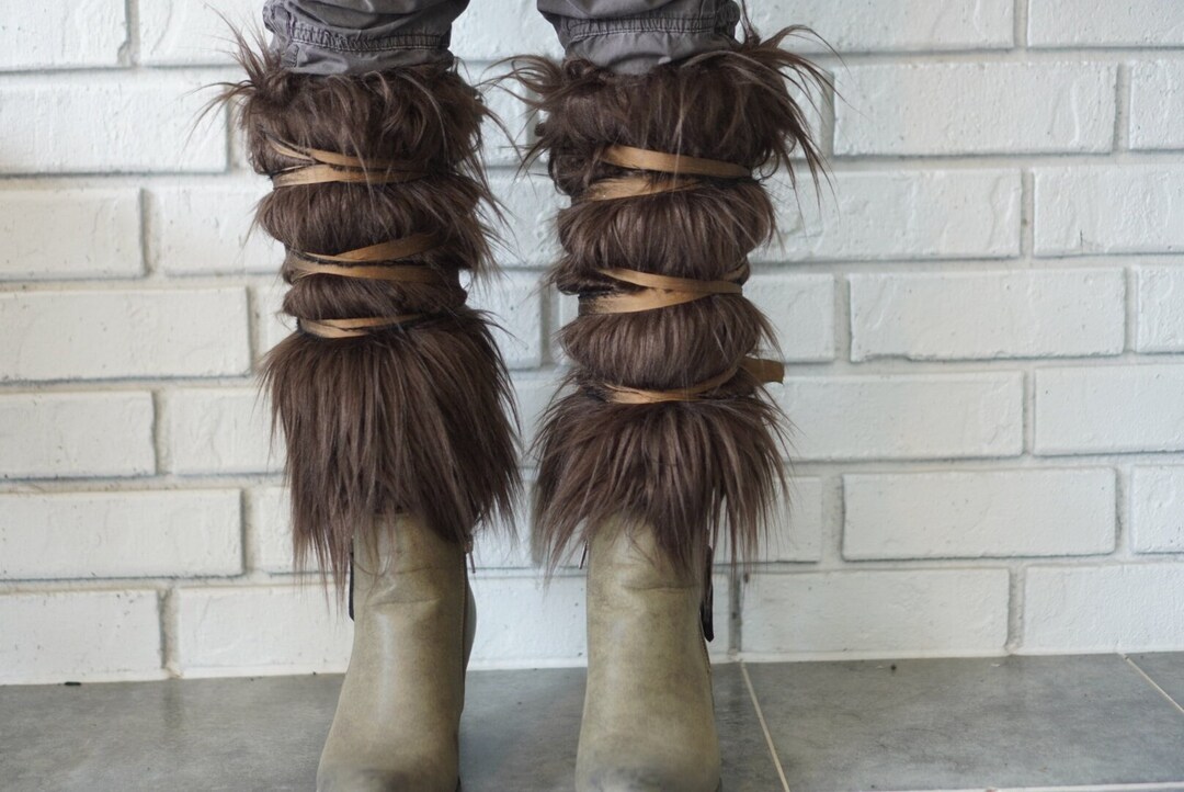 Faux Fur Viking Leg Bands: Barbarian Costume Leg Bracers - Etsy