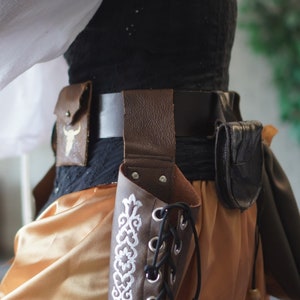 Ren Faire Leather Bottle Holder: Embossed Renaissance Belt Accessory - Etsy