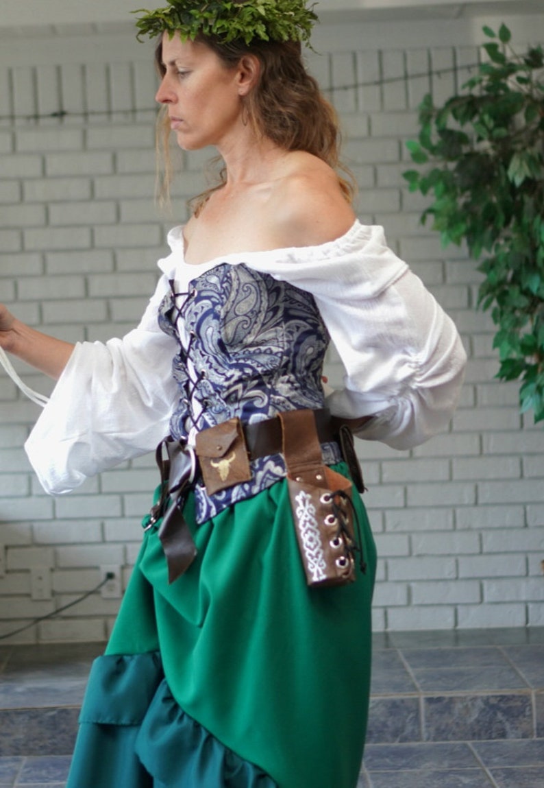 Ren Faire Leather Bottle Holder: Embossed Renaissance Belt Accessory - Etsy