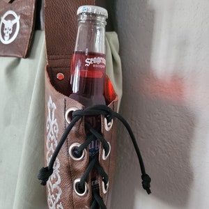 Ren Faire Leather Bottle Holder: Embossed Renaissance Belt Accessory - Etsy