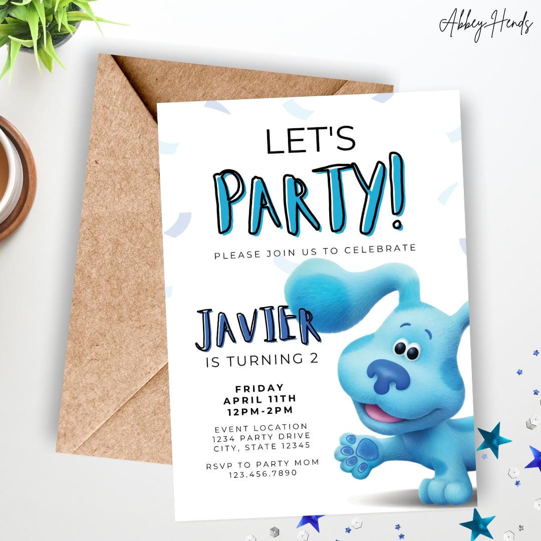Editable Blue Clue Birthday Party Invitation - Digital Download, Custom ...