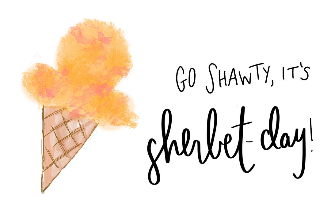 It's Sherbert Day Birthday Digital Postcard Print - Etsy