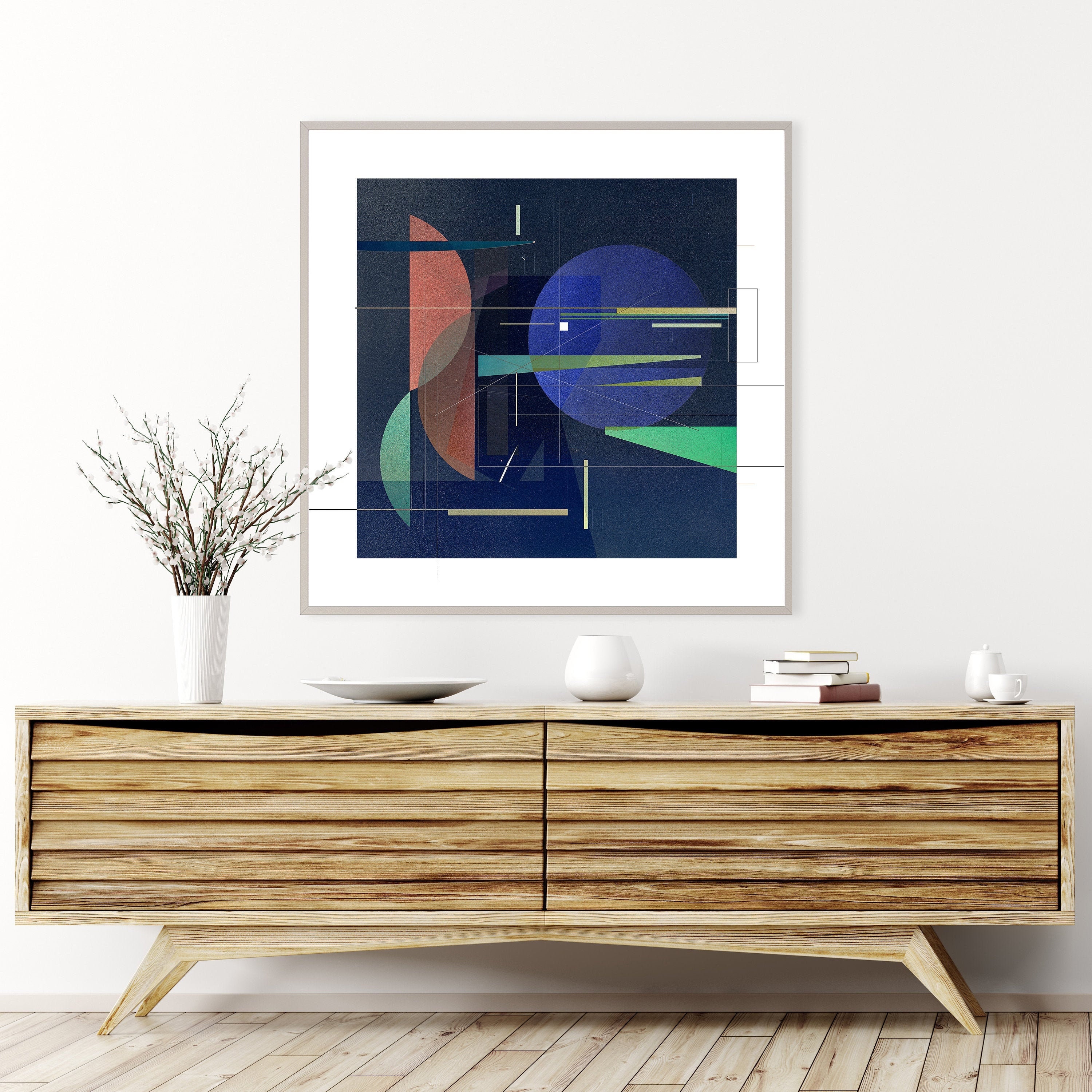 Navy Blue Abstract Art , Instant Download Printable, Large Square ...