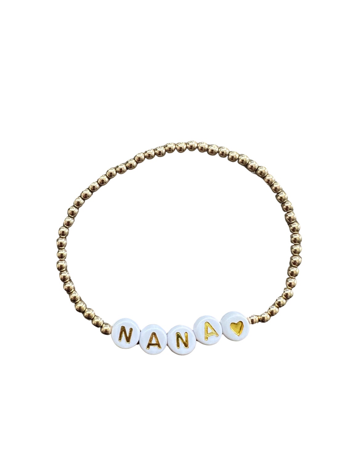 14 K Gold Plated NANA Bead Bracelet - Etsy