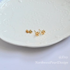 18k Solid Gold Earrings, 18K Solid Gold Studs Earrings, Gold Studs Earrings With 18k Gold Stamp ...