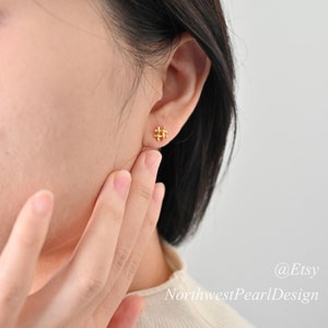 18k Solid Gold Earrings, 18K Solid Gold Studs Earrings, Gold Studs Earrings With 18k Gold Stamp ...