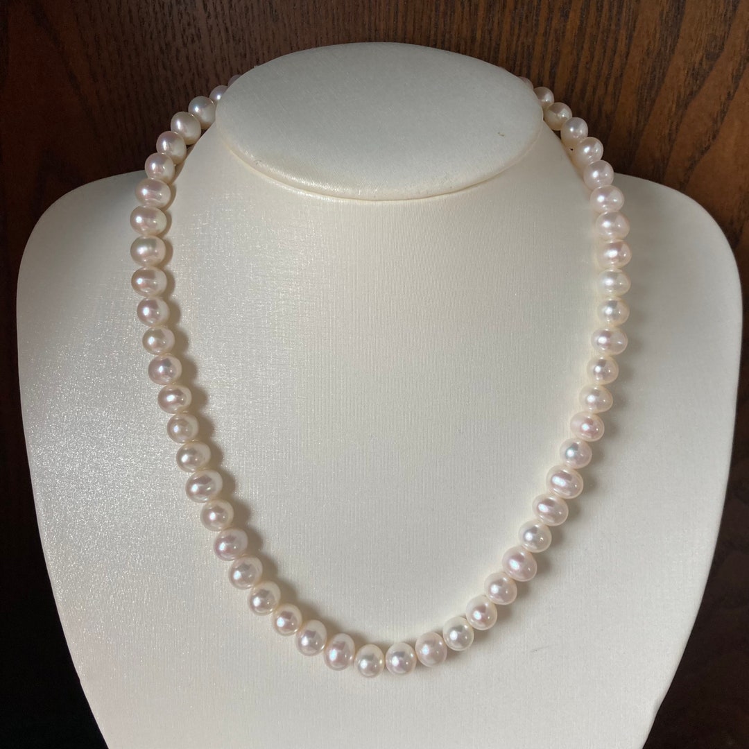 Freshwater Pearl Necklace, 9mm Pearl Necklace,small Pearl Necklace ...