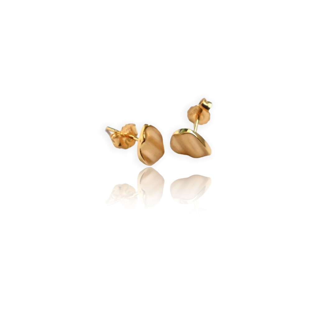 18k Solid Gold Earrings, 18K Solid Gold Studs Earrings, 18k Studs Earrings - Etsy