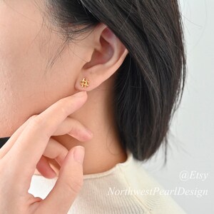 18k Solid Gold Earrings, 18K Solid Gold Studs Earrings, Gold Studs Earrings With 18k Gold Stamp ...