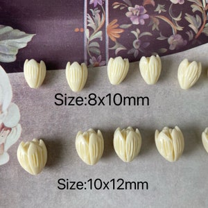 Resin Jasmine Flower Beads,carved Hawaiian Pikake Beads , Jewelry ...