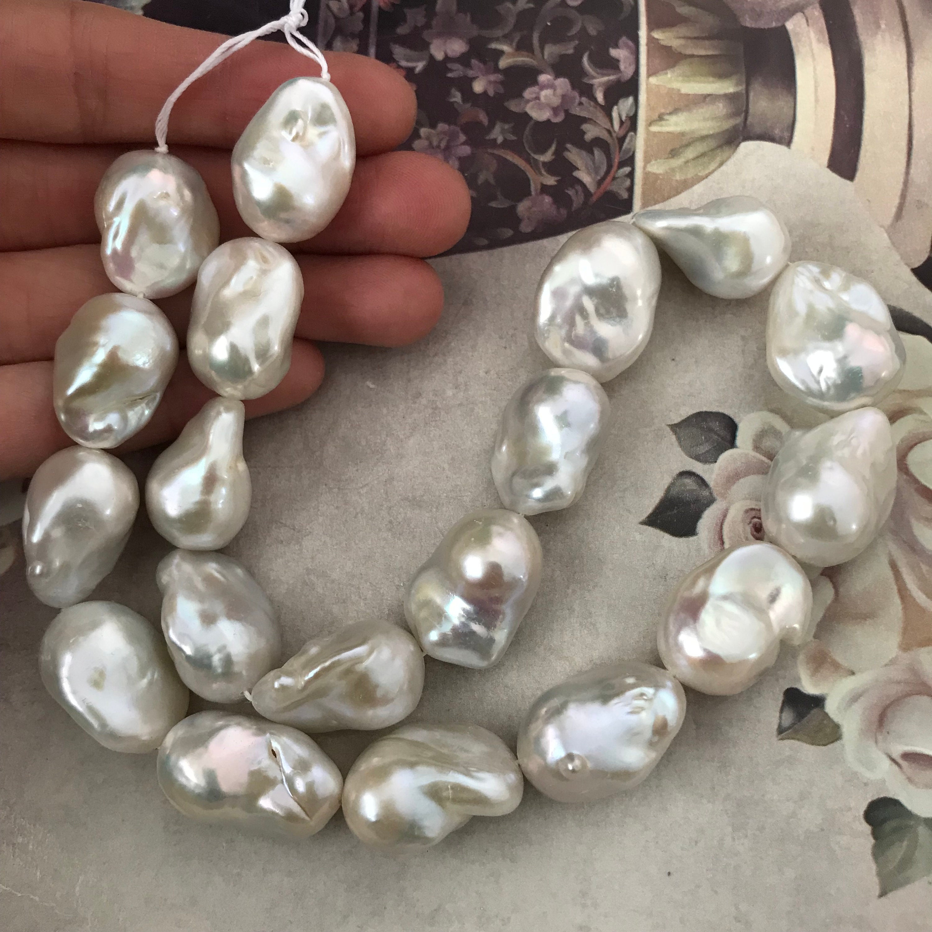 Baroque Pearl Necklace,15-18mm Fireball Pearl Necklace,large Freshwater ...