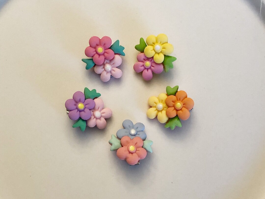 Mini Flower Clips, Fringe Clips, Bang Clips, Braid Clips - Etsy