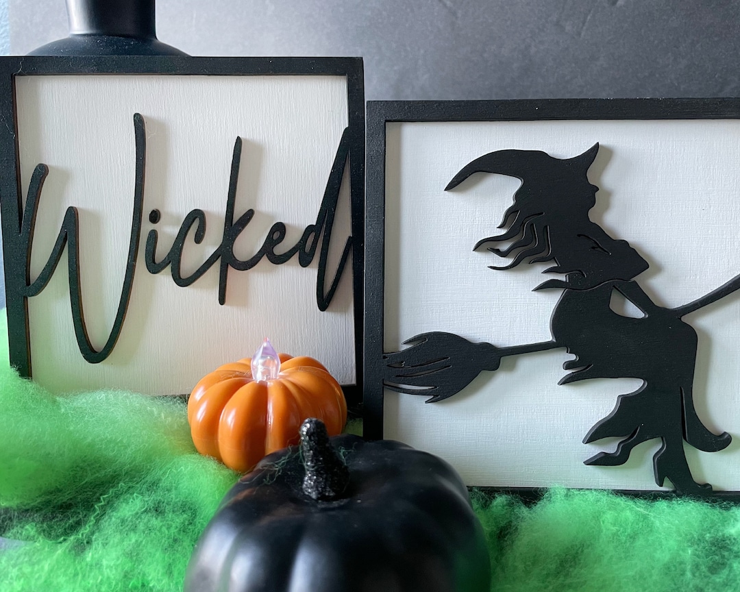 Wicked Witch Halloween Sign/wooden Wicked Sign/halloween - Etsy