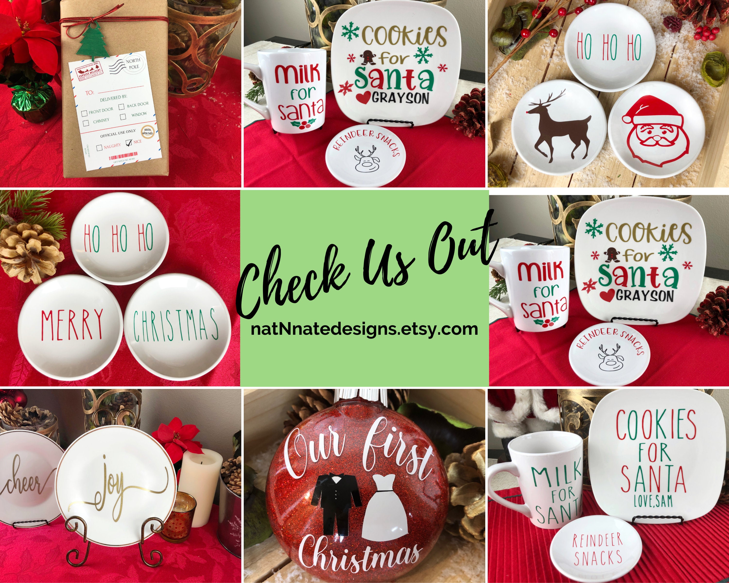 Cookies for Santa Set/santa Cookie Plate Set/santa Milk and - Etsy