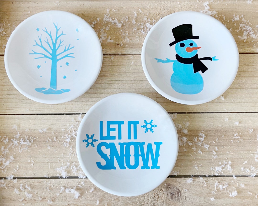 Winter Themed 4 Inch Decorative Plates/4 Inch Snowman Plates/4 Inch ...