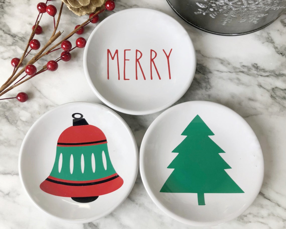 4 Inch Christmas Plates/decorative Christmas Plates/stocking | Etsy