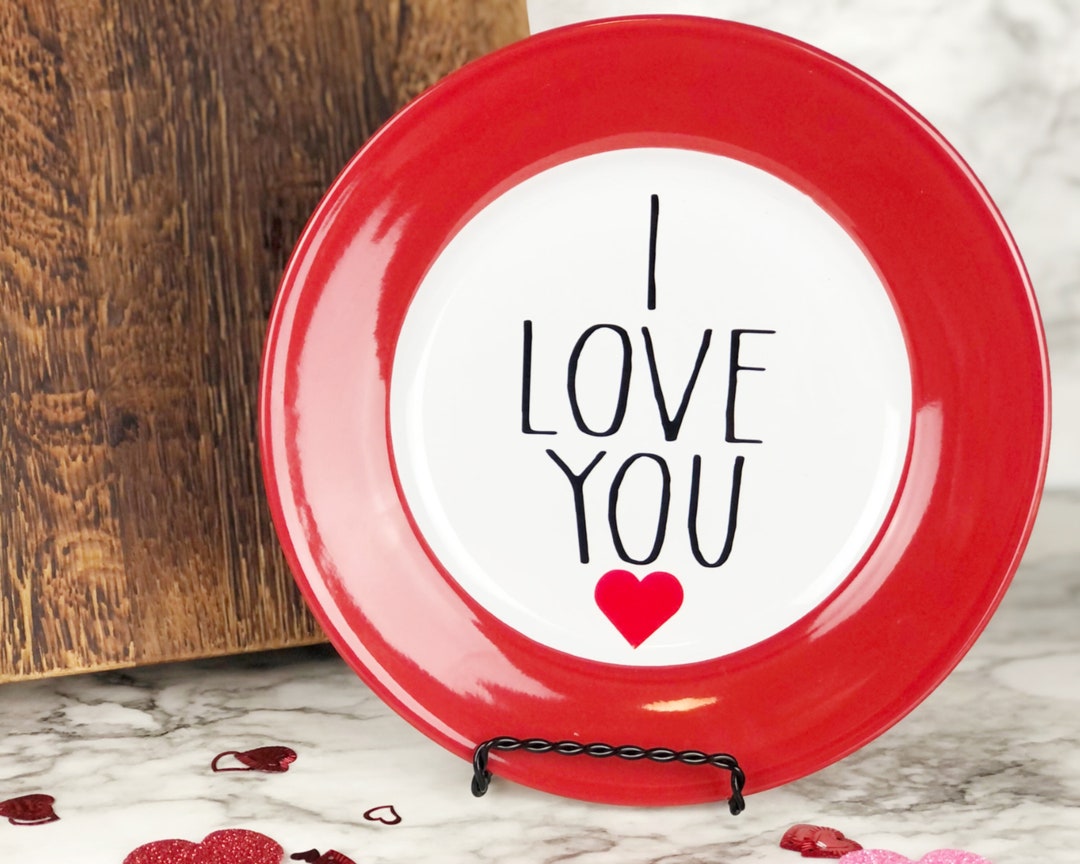 Set of 3 Farmhouse Valentine's Day Plates/valentine's Day Party ...