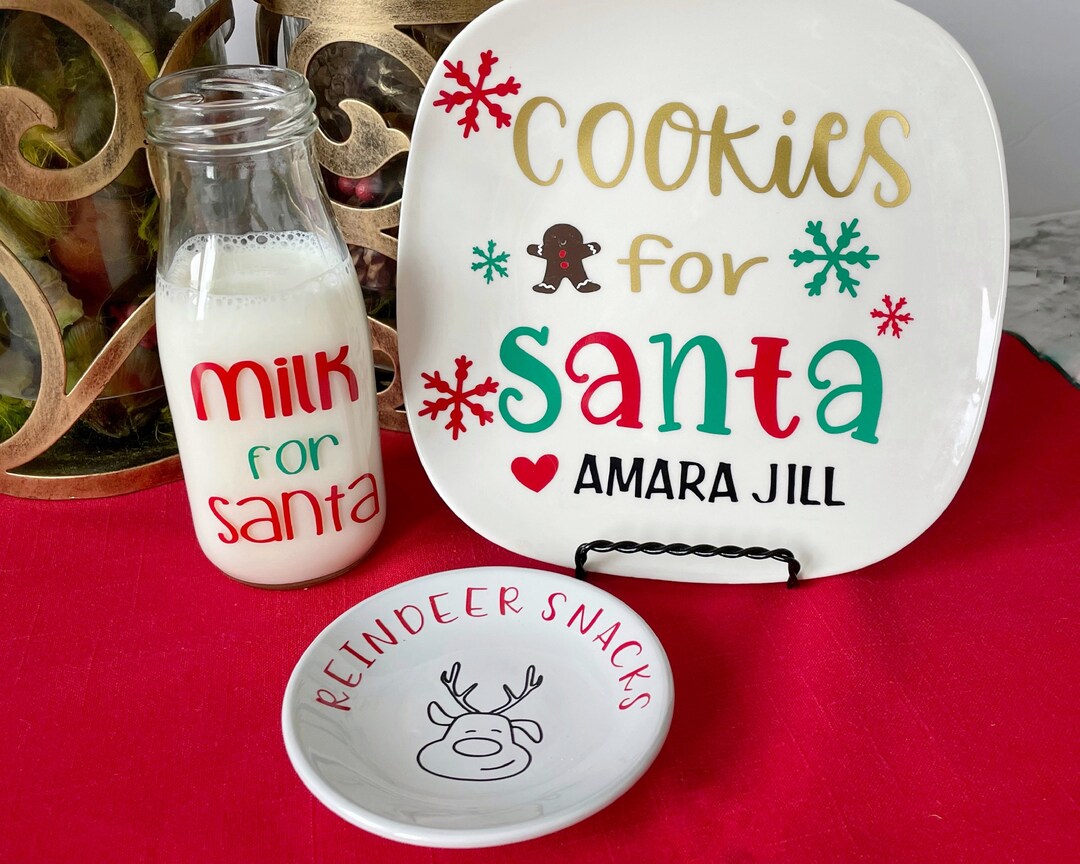 Cookies for Santa Set/santa Cookie Plate Set/santa Milk and Cookie Set ...