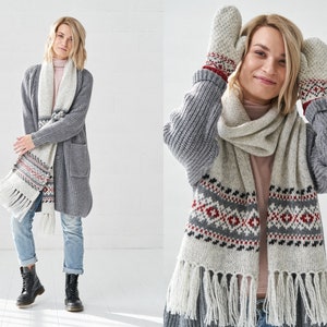 Natural Wool Scarf, Sheep Wool Scarf, Scandinavian Style - Etsy