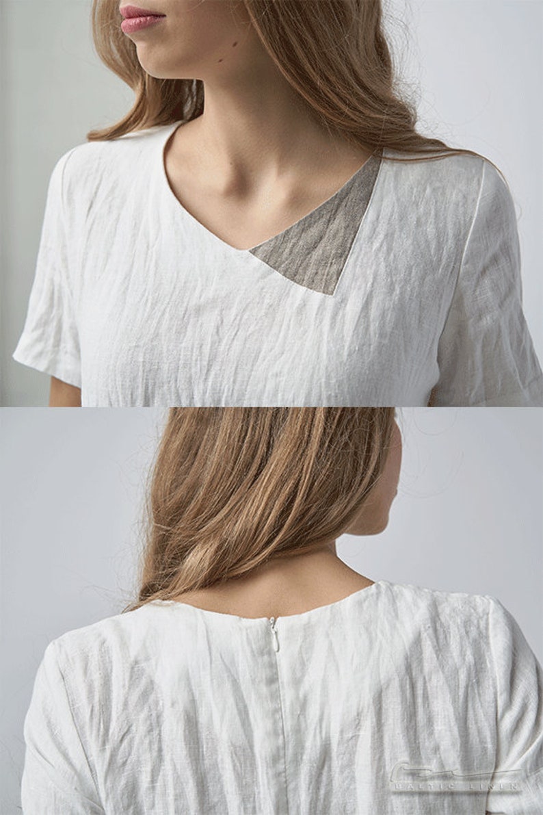 Loose Linen Summer Dress Soft White Linen Dress With Side - Etsy