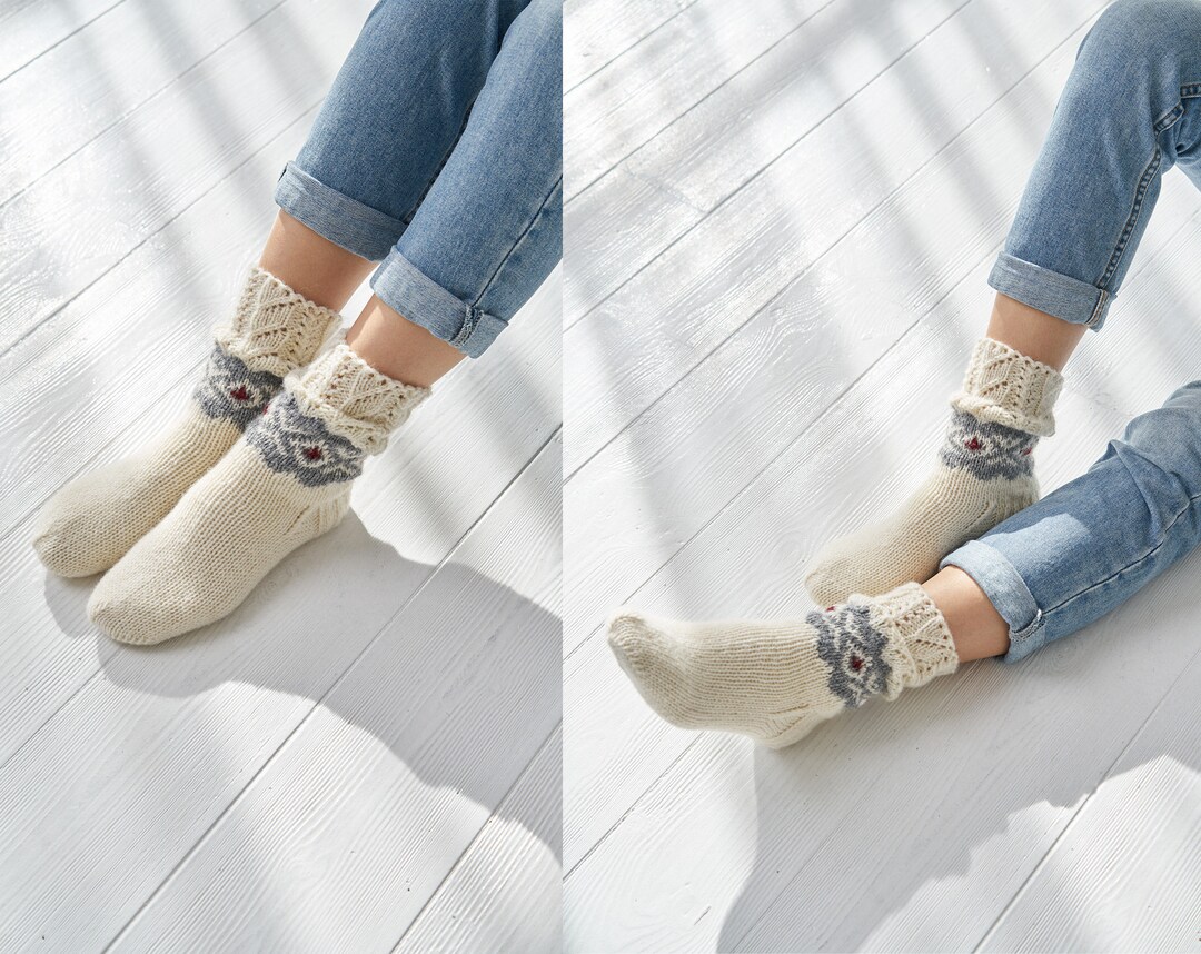 Scandinavian Style, Organic Wool Socks, Sheep Wool Socks Natural Wool ...