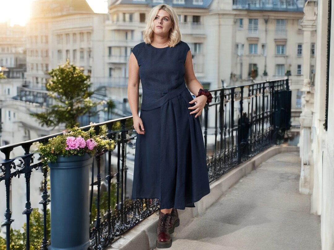 Japanese Style Organic Linen Dress for Summer Events - Elegant and ...