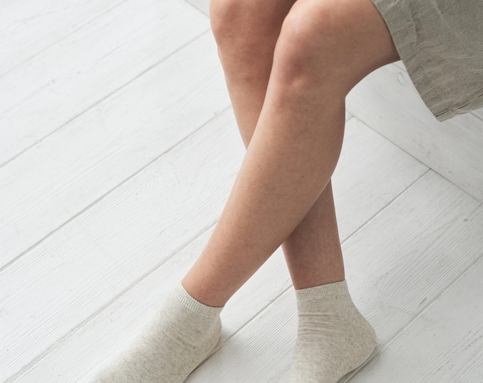 Set 3 Organic Linen Socks, Natural Socks, Soft Linen Socks - Etsy