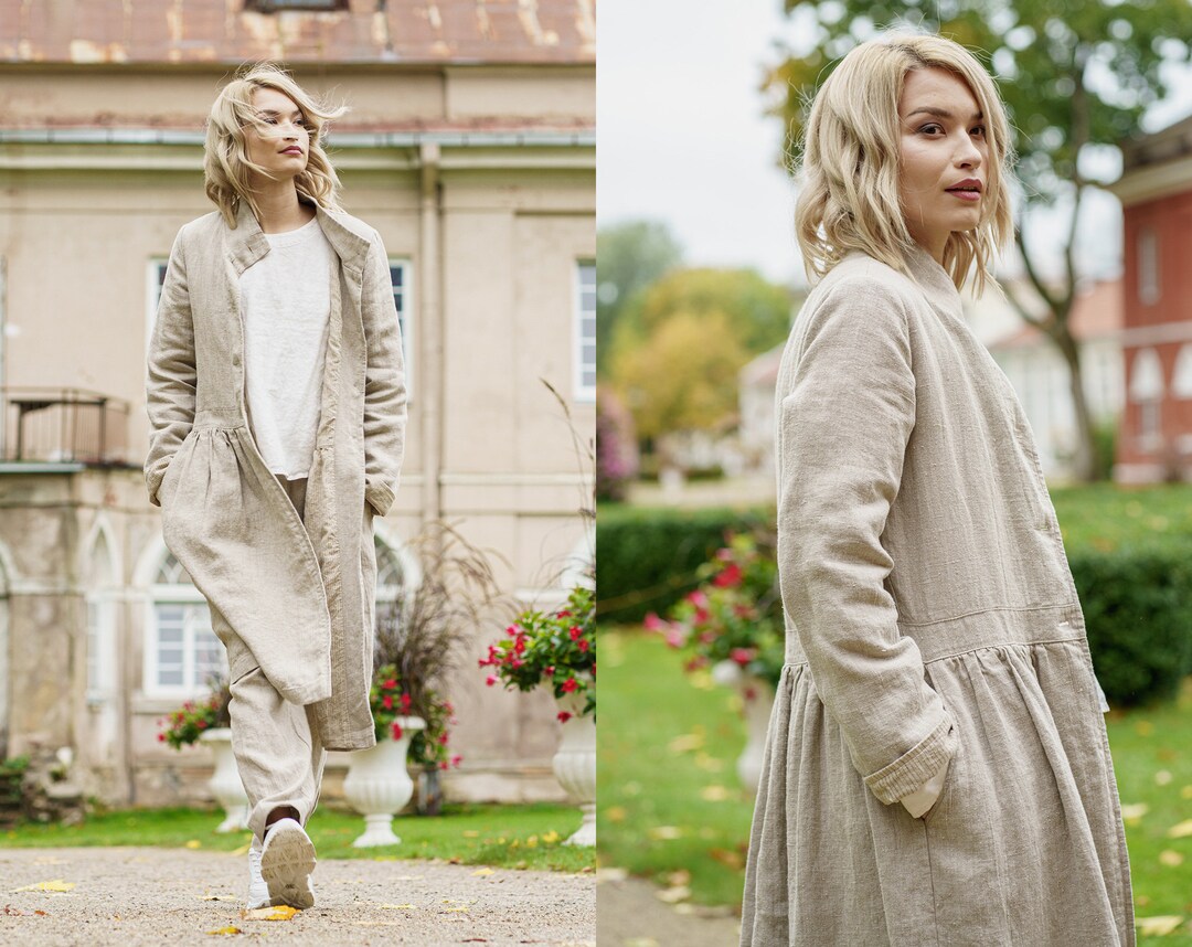 Our Handmade Long Linen Summer Jacket & Coat Top Clothing - Etsy