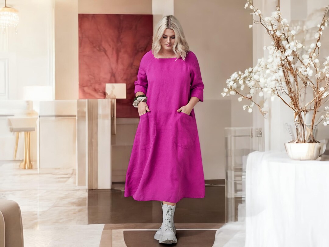 Boho Chic: Summer Linen Plus Size Dress for Women - Perfect for Autumn ...