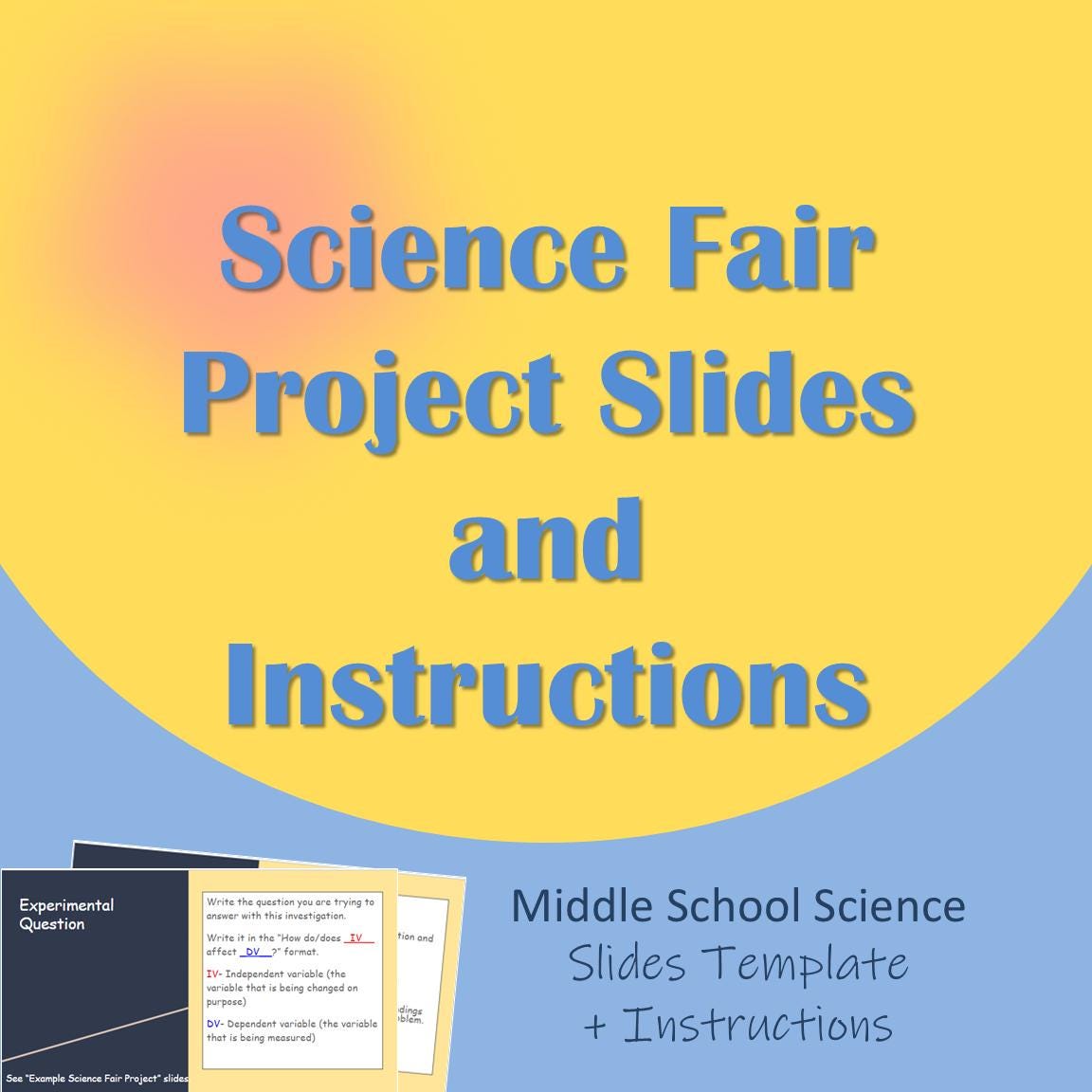 Science Fair Project Template and Instructions - Etsy