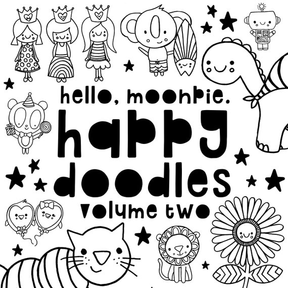 Super Cute Kawaii-style Hand-drawn Printable Coloring Pages | Etsy