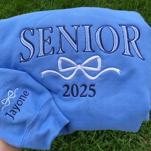 Embroidered Senior Sweatshirt, Coquette Bow, Senior Team Shirts ...