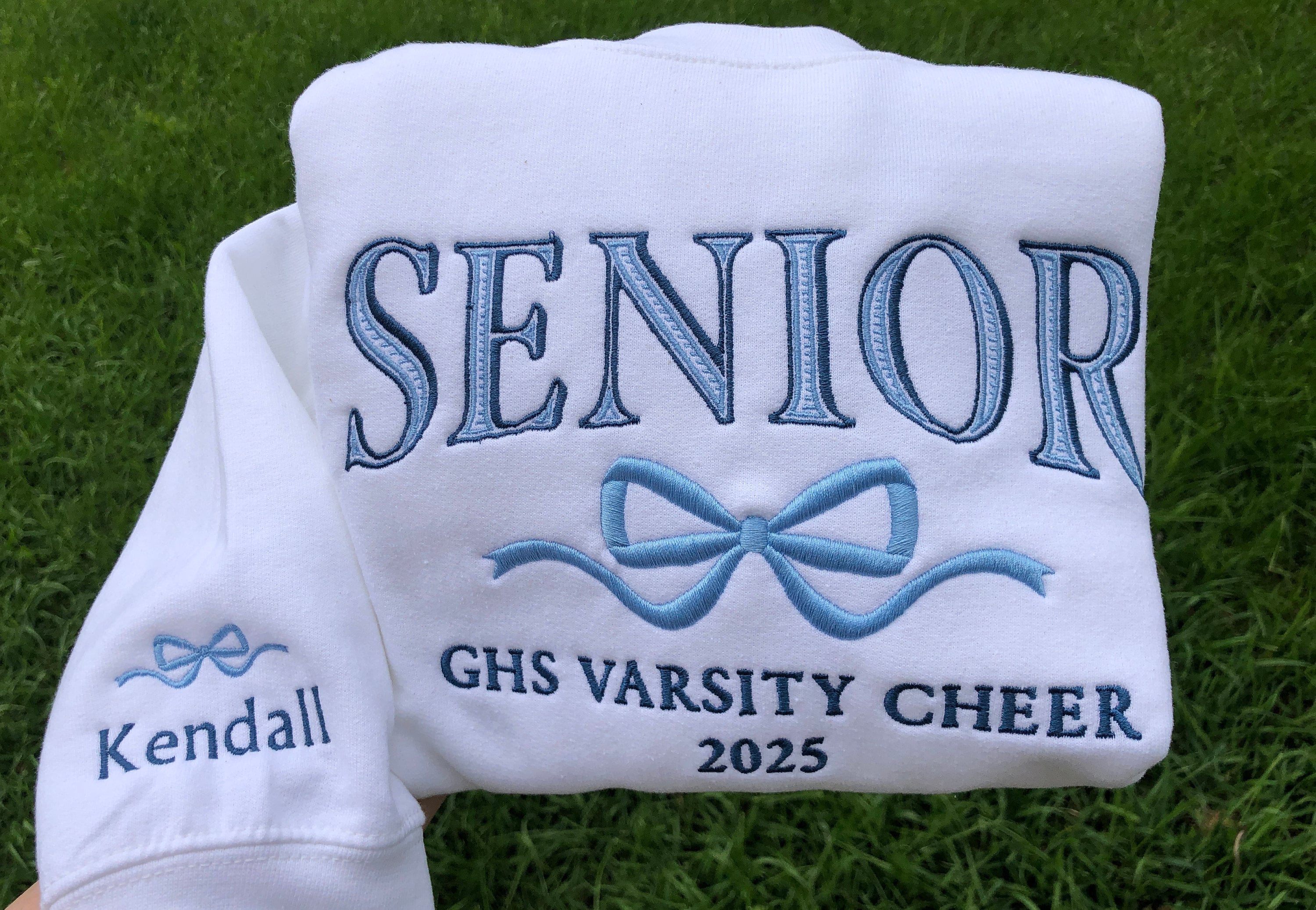 Embroidered Senior Sweatshirt, Coquette Bow, Senior Team Shirts ...